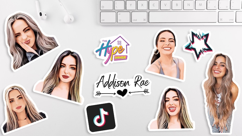 Addison Rae Tiktok Glossy Sticker Pack - 10 Addison Rae Stickers Sunrae ...