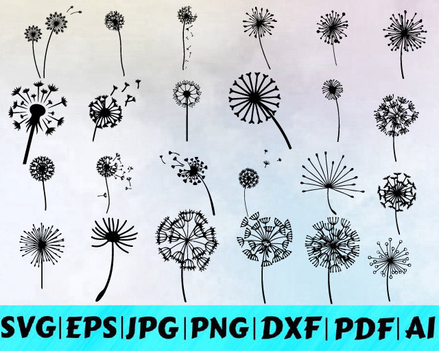 Dandelion Svg / Dandelion Cut File / Dandelion Clipart / Flower Svg ...