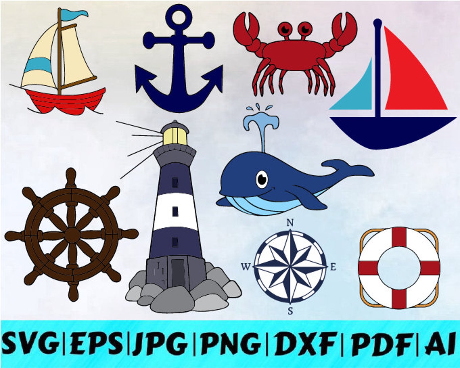 Nautical Svg / Anchor Svg / Svg Files for Cricut / Ocean Svg / Nautical ...