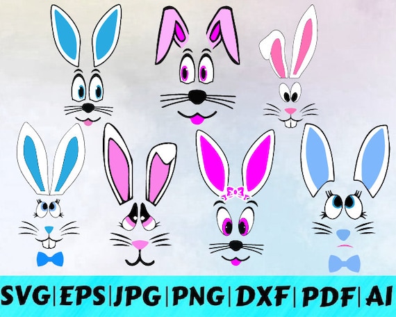 Bunny Face Svg / Easter Svg / Bunny Ears Svg / Easter Clipart - Etsy