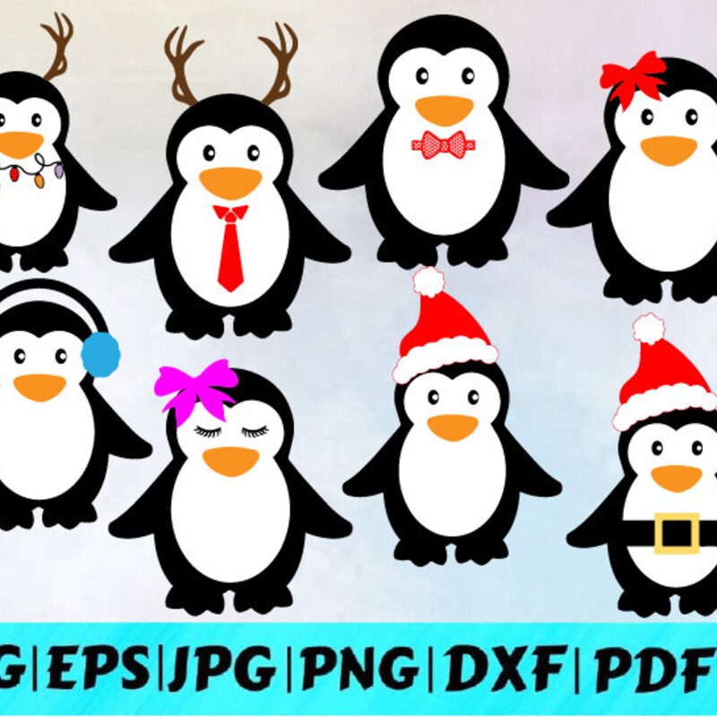 Christmas Penguin Svg - Etsy