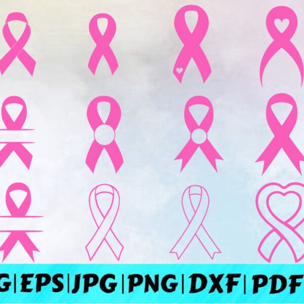 Pink Ribbon Svg - Etsy