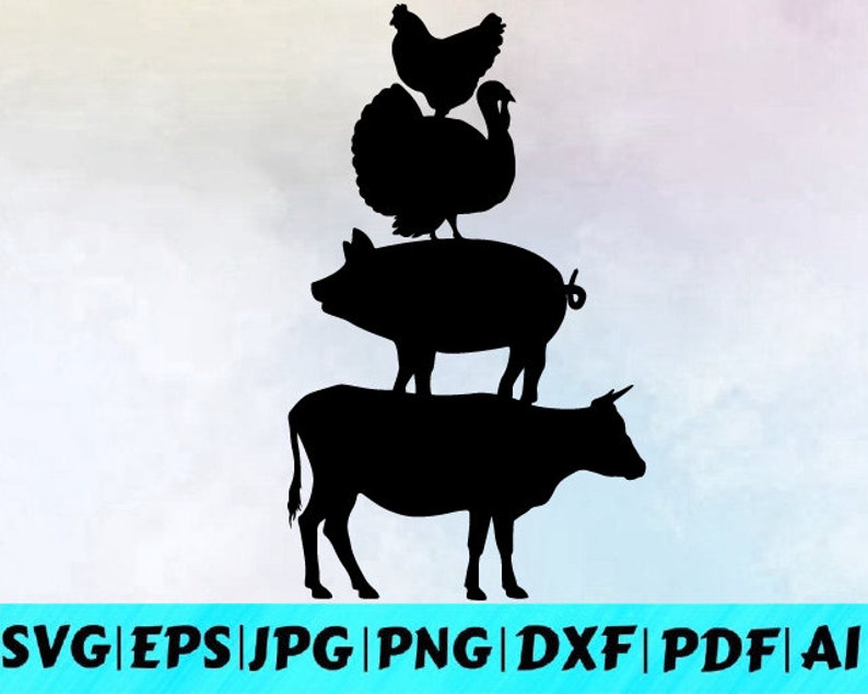 Cow Pig Turkey Svg / Farm Animals Svg / Cow Svg / Farm Animals Clipart ...