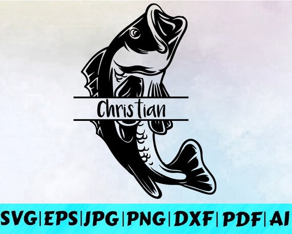 Fishing Monogram Svg / Fish Hook Svg / Bass Fish Svg / Fishing - Etsy