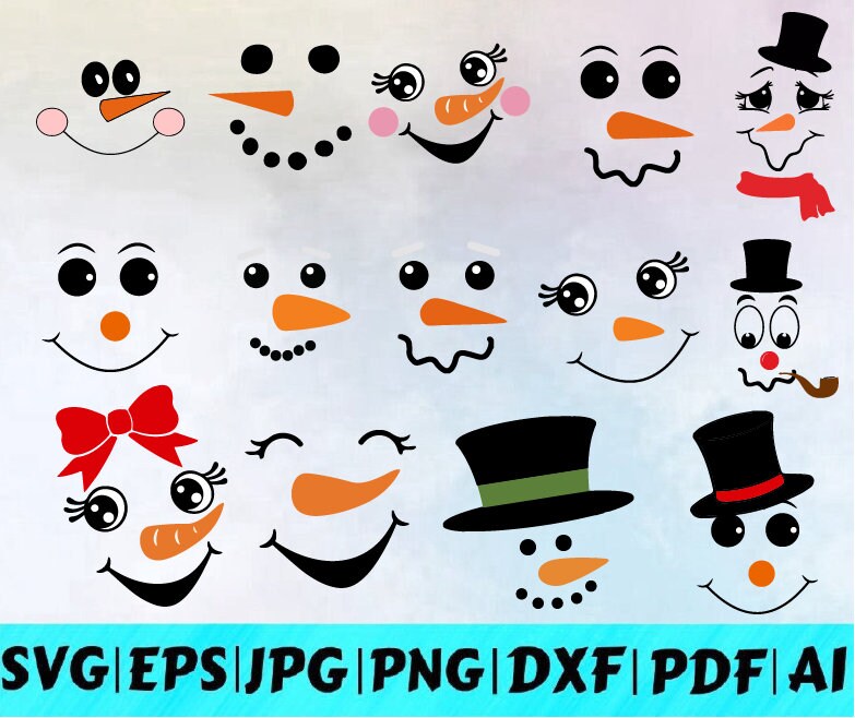 Snowman Face Svg / Christmas Snowman Svg / Christmas Svg / - Etsy Canada