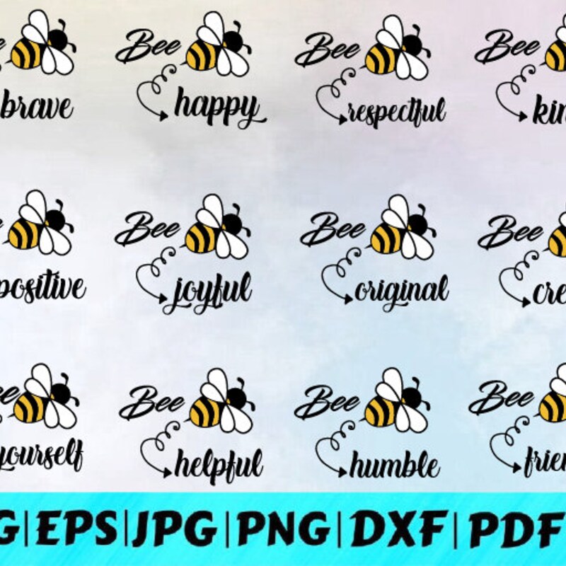Bee Happy Svg - Etsy