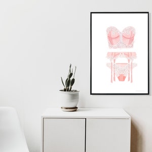 Lingerie Art Print | Lingerie Illustration| Fashion Illustration| Sexy ...