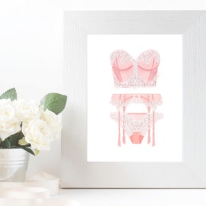 Lingerie Art Print | Lingerie Illustration| Fashion Illustration| Sexy ...