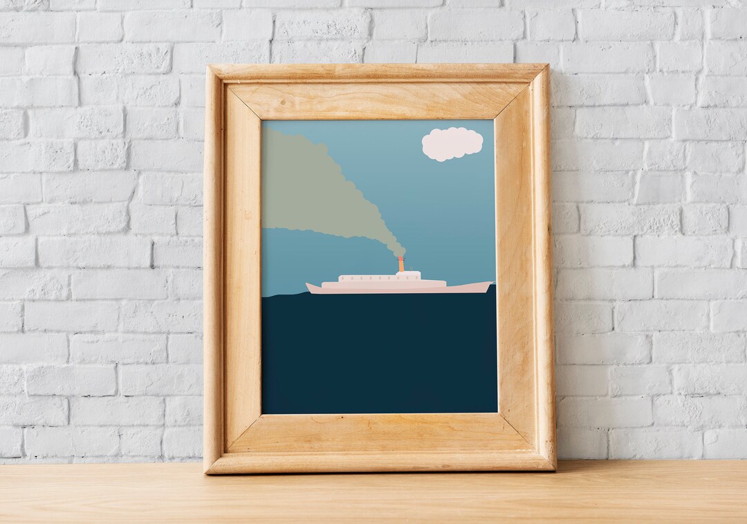 Ship Sailing Poster, Minimalist Poster, Minimalist Home Decor, Kid's ...