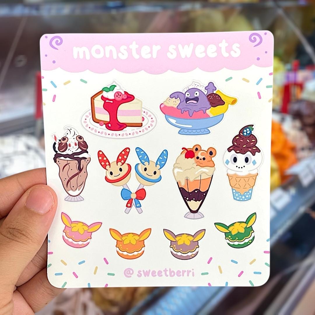 Monster Sweets Sticker Sheet | Kawaii Stickers - Etsy
