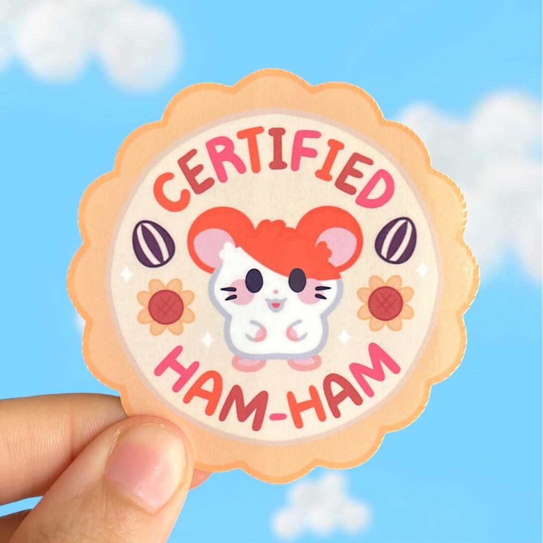Certified Ham-ham Sticker | Kawaii Die Cut Sticker - Etsy