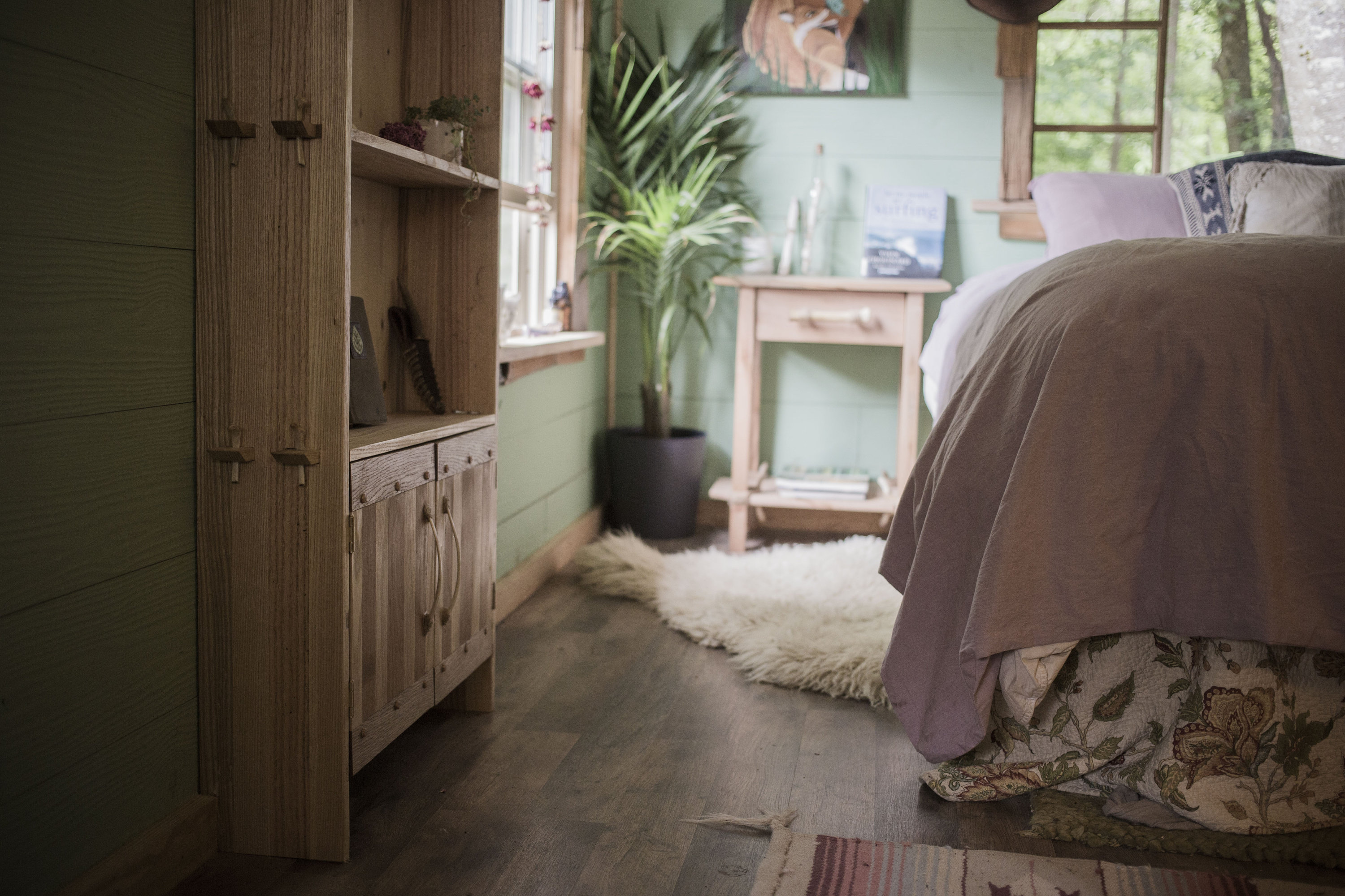 Oak & Pine Bookcase W/ Deer Bone Tenon Tusks and Handles | Etsy