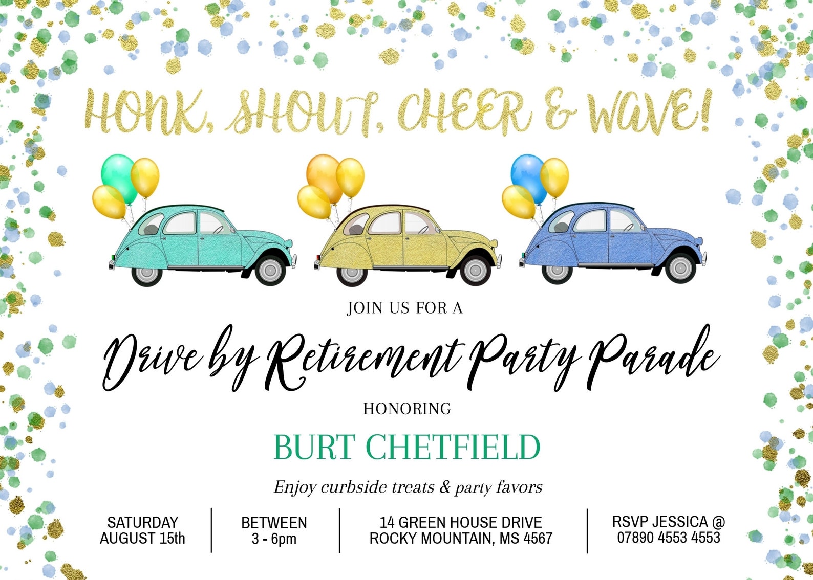 Retirement Drive by Honk Shout Cheer and Wave Car Party Parade - Etsy