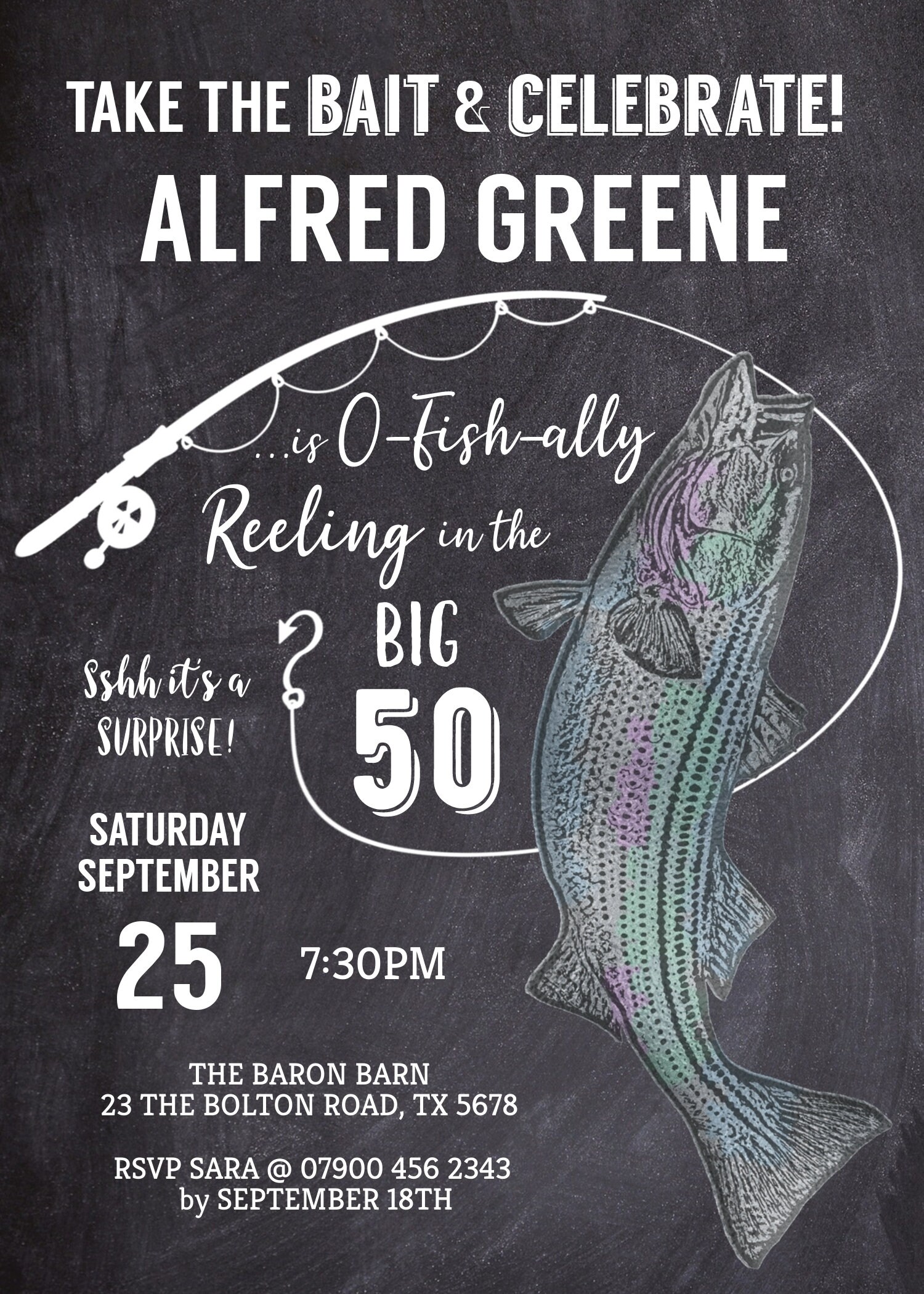 Fishing Birthday Party Invitation, Take the Bait and Celebrate Invite ...