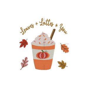 Pumpkin Spice Embroidery Design | Coffee Lover Design | Fall Embroidery ...