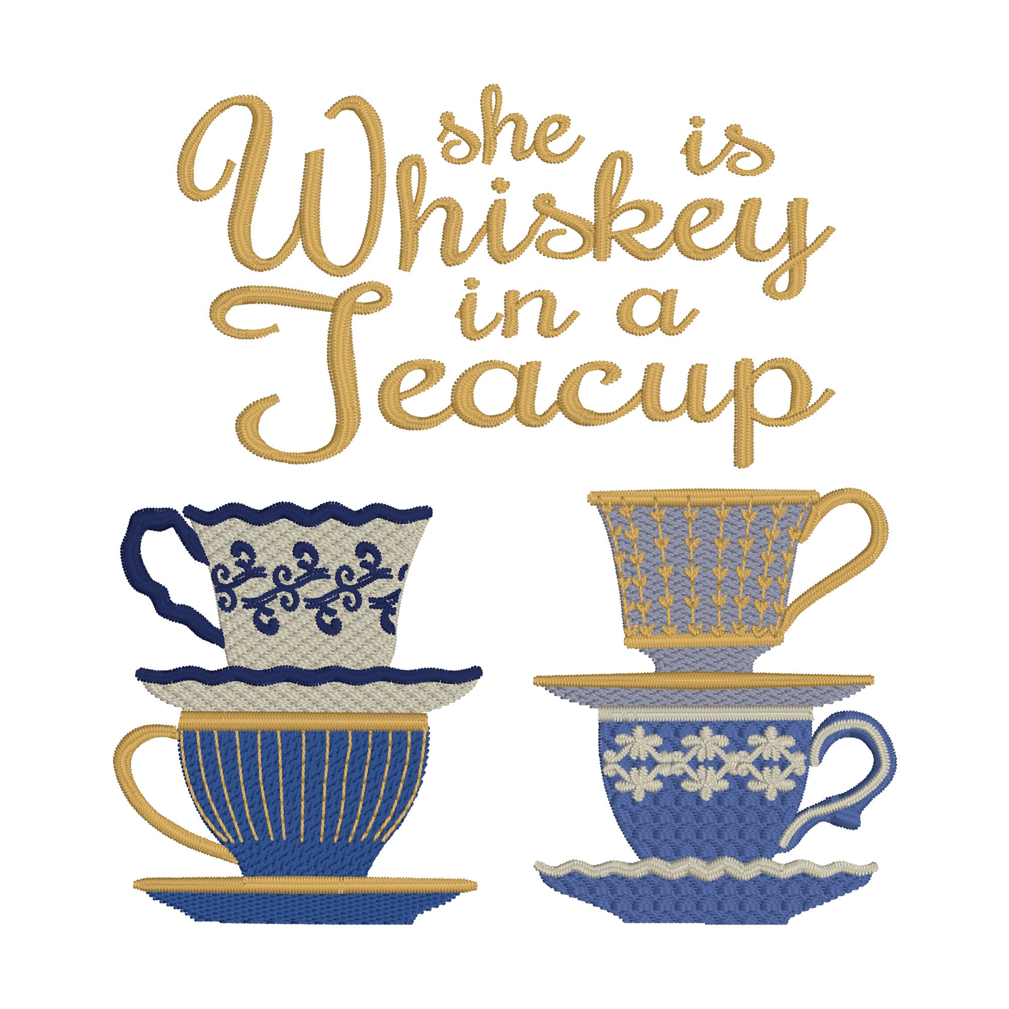 Teacup Machine Embroidery Design Instant Download Tea - Etsy