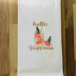 Gin Machine Embroidery Design | Gin Cocktail | Grapefruit | Rosemary ...