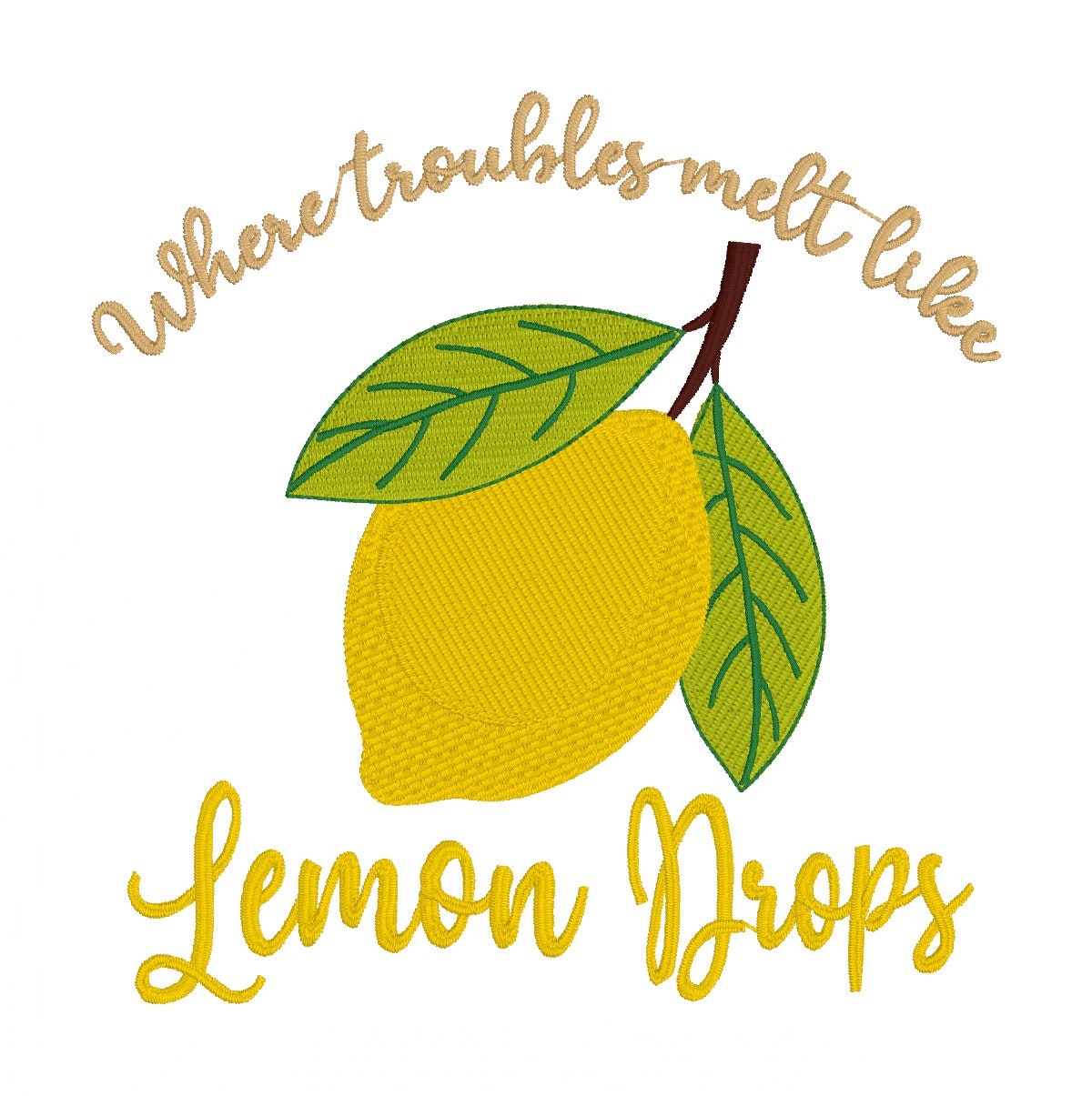 Lemon Embroidery Design Limoncello Embroidery Lemon Branch - Etsy