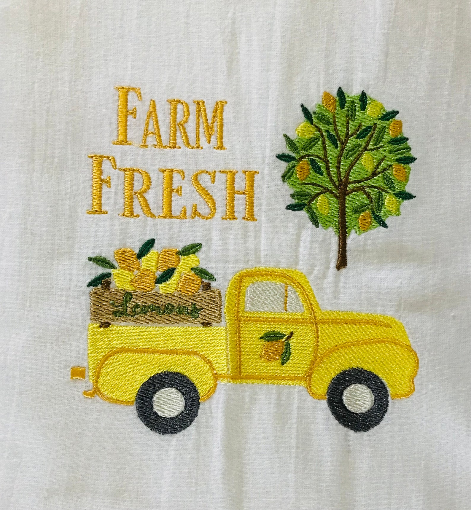 Lemon Machine Embroidery Design Farmer's Market - Etsy