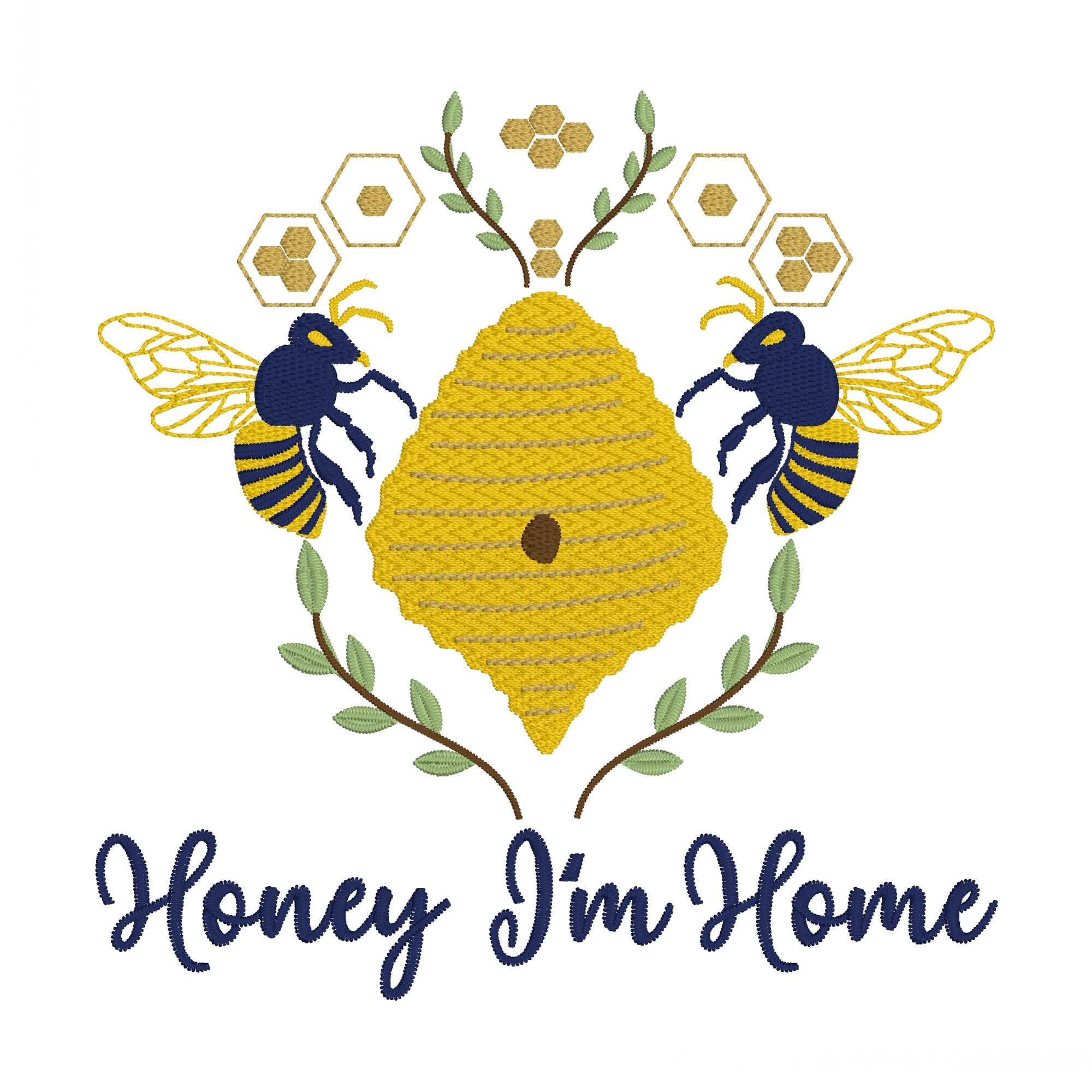 Beehive Machine Embroidery Design Bee Embroidery Honey Bee - Etsy