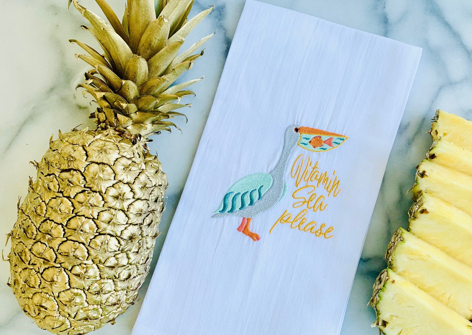 Pelican Machine Embroidery Design Vitamin Sea Beach Theme - Etsy