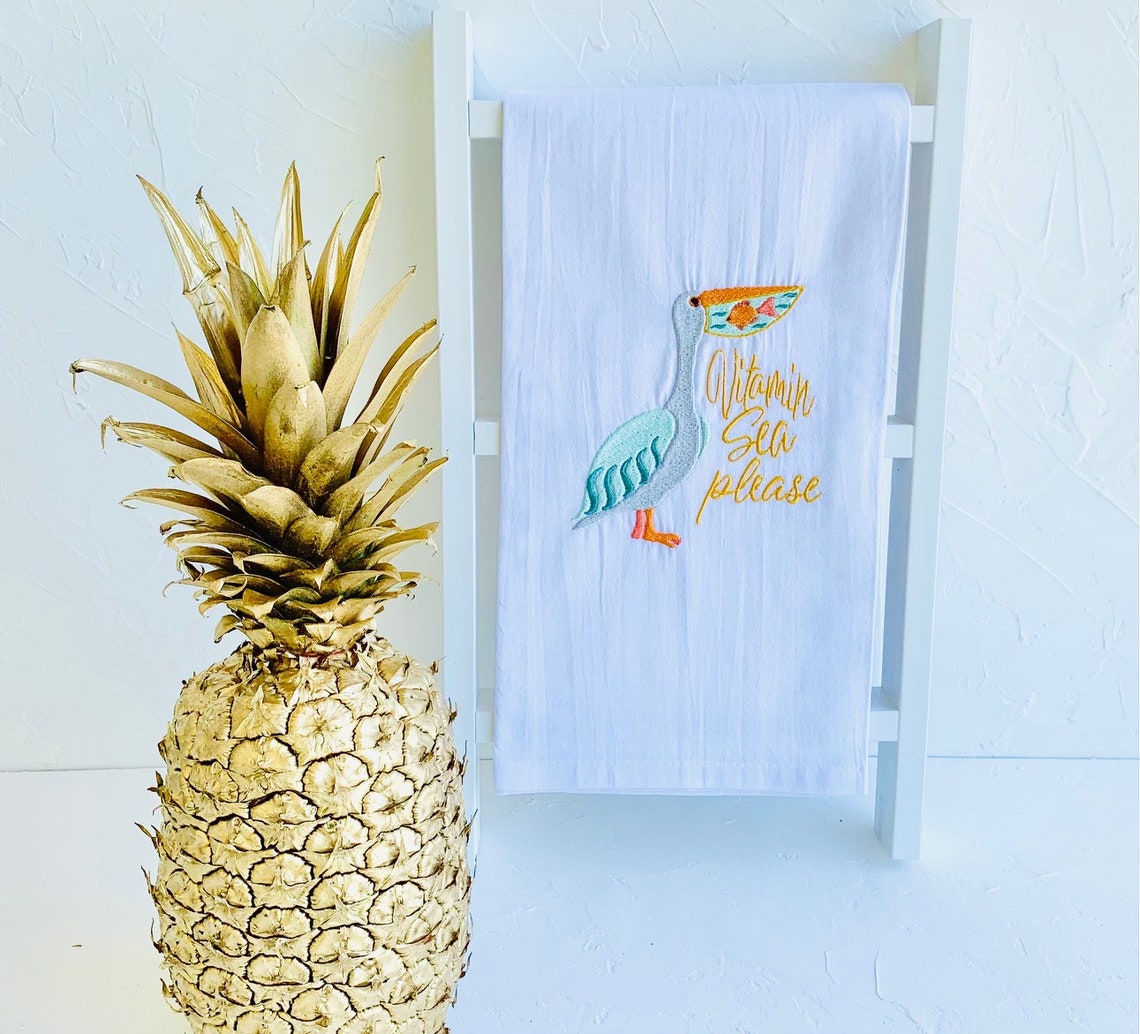 Pelican Machine Embroidery Design Vitamin Sea Beach Theme - Etsy