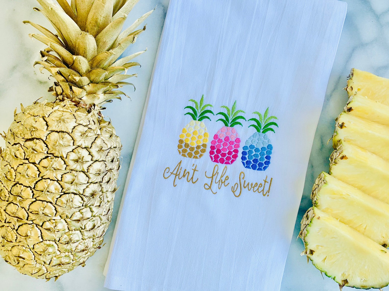 Pineapple Machine Embroidery Design Instant Download Beach - Etsy