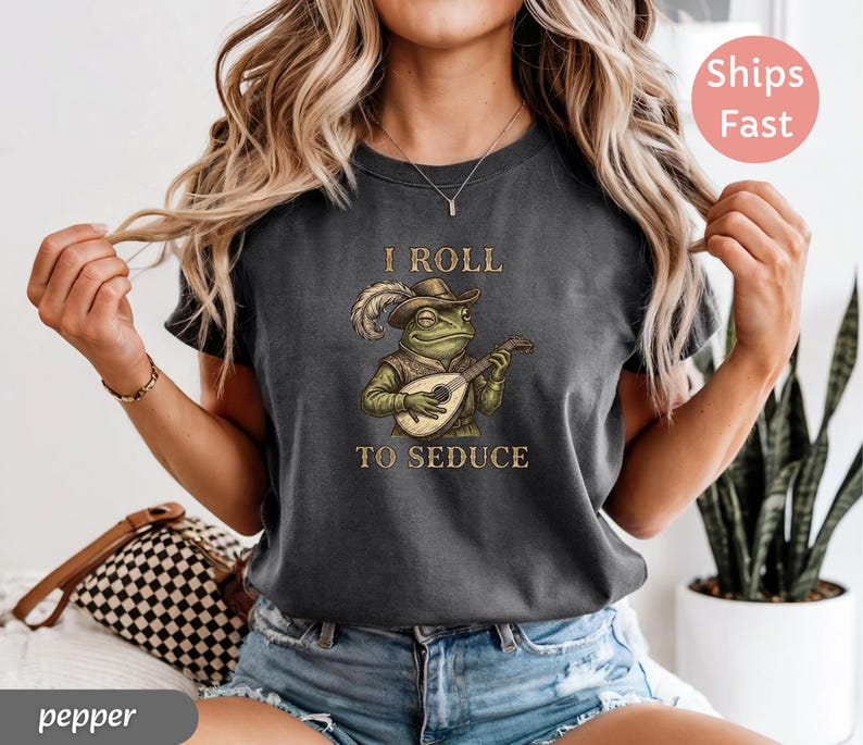 I Roll to Seduce Comfort Colors Shirt | Funny Bard Frog | RPG Tabletop ...