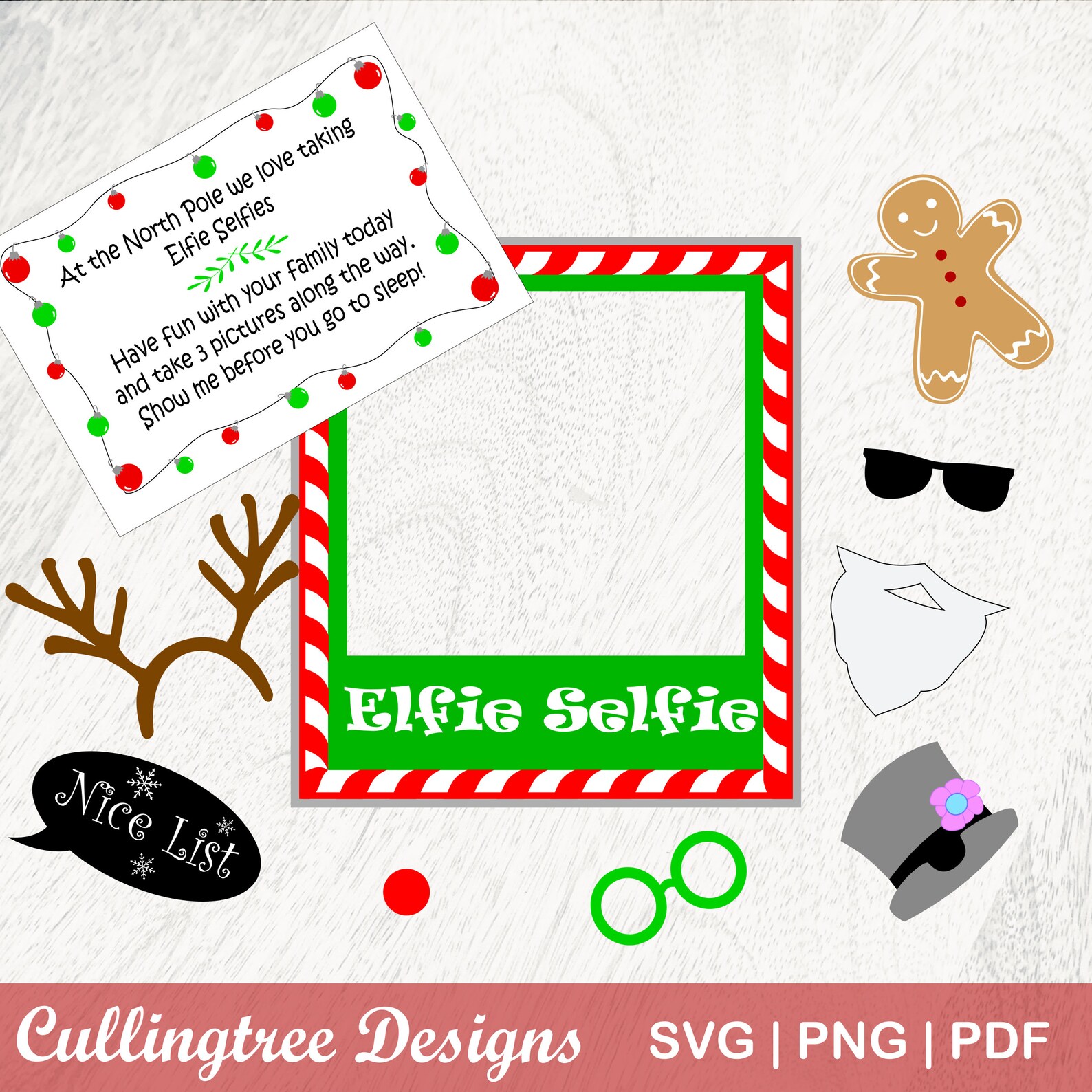 Elfie Selfie Printable Kit, Elf Activity Note, Elf Photo Props, Elf ...
