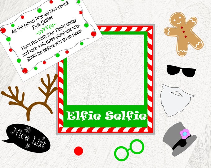 Elfie Selfie Printable Kit Elf Activity Note Elf Photo - Etsy
