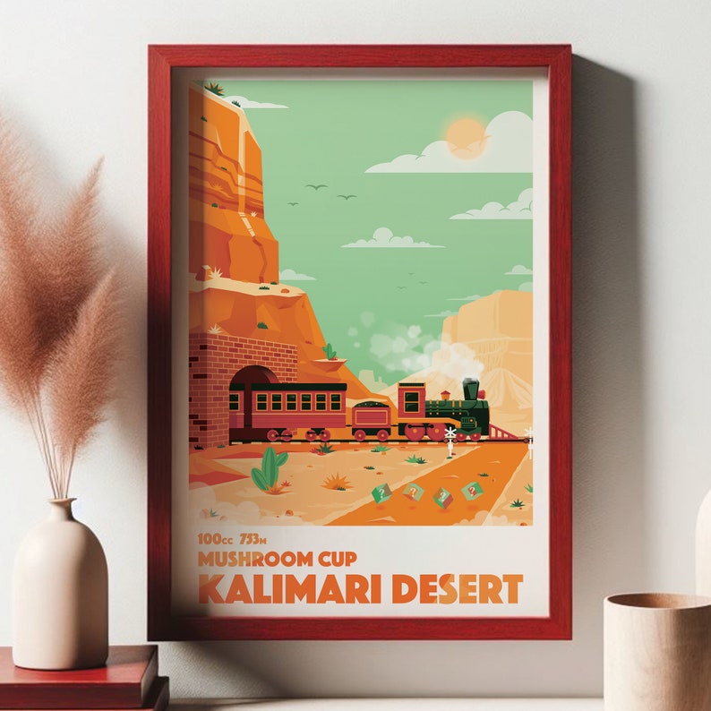 Mario Kart Kalimari Desert Poster: Retro Gaming Travel Art (12" X 18 ...