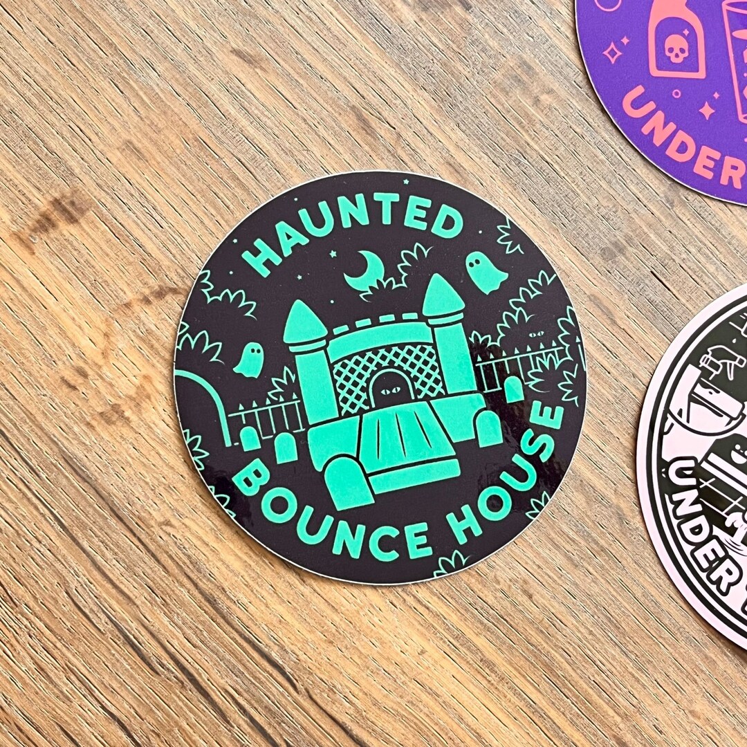 Haunted Bounce House Sticker: Spooky Halloween Vinyl Decal - Etsy