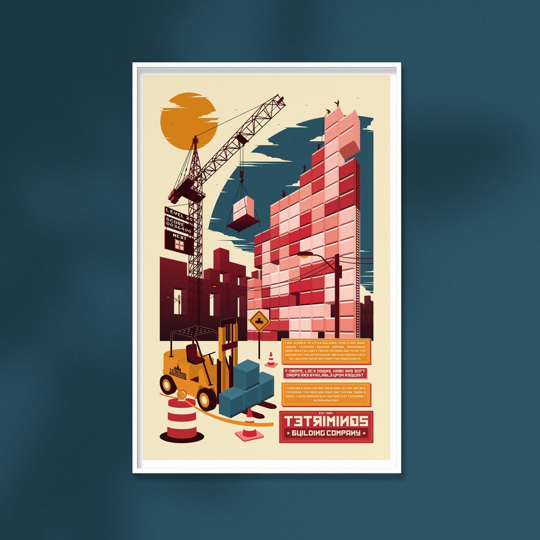 Tetris Building Company Poster: Retro Gaming Art (12" X 18") - Etsy