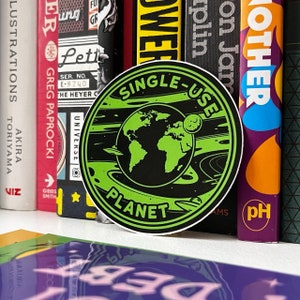 Single Use Planet Sticker - Etsy