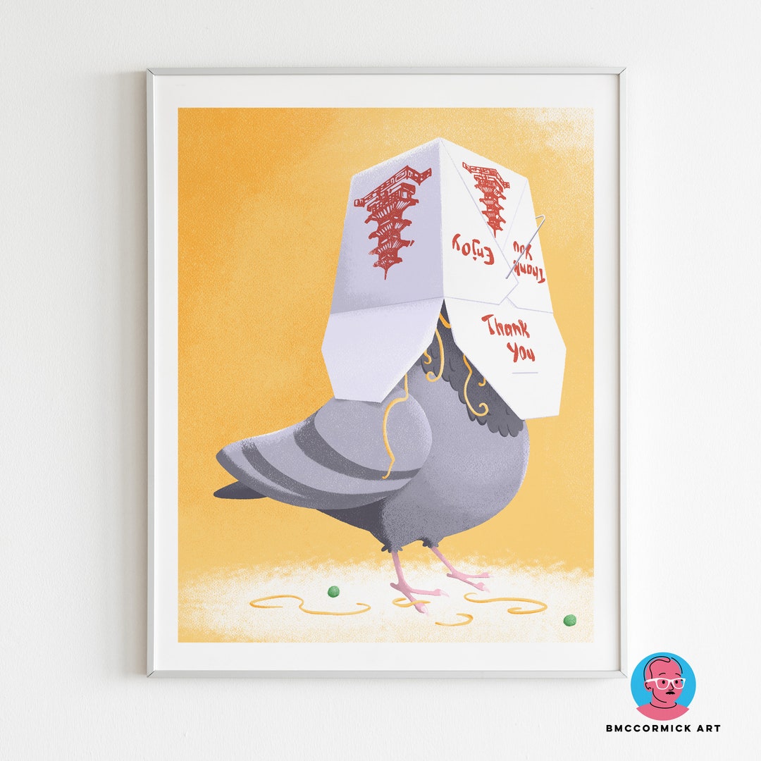 Trash Pigeon Print: Funny Bird Art, Animal Lovers Gift (8x10) - Etsy
