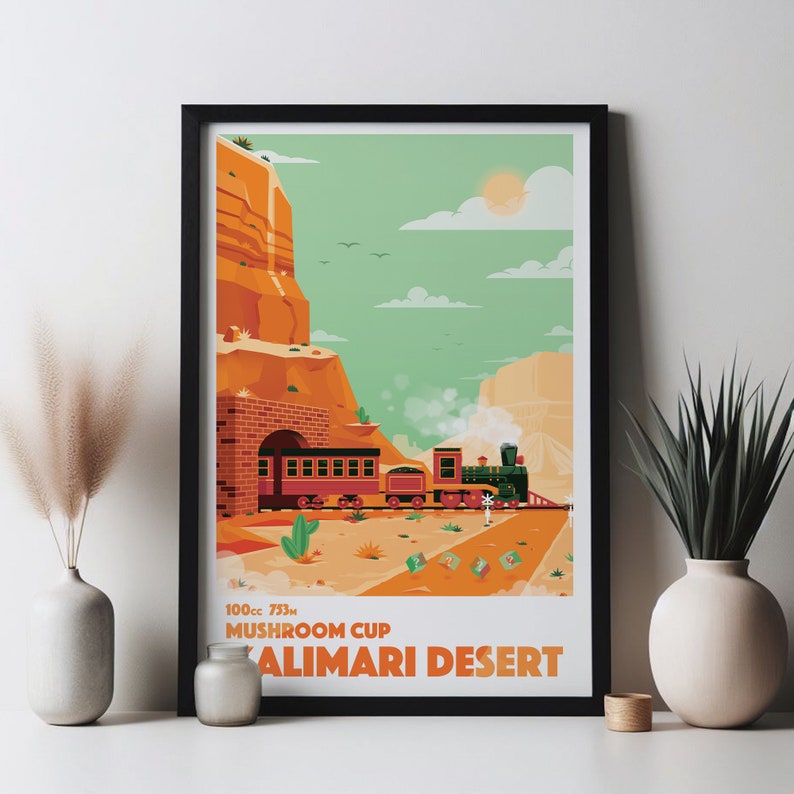 Mario Kart Kalimari Desert Poster: Retro Gaming Travel Art (12" X 18 ...