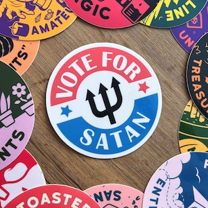 Vote for Satan Sticker - Etsy
