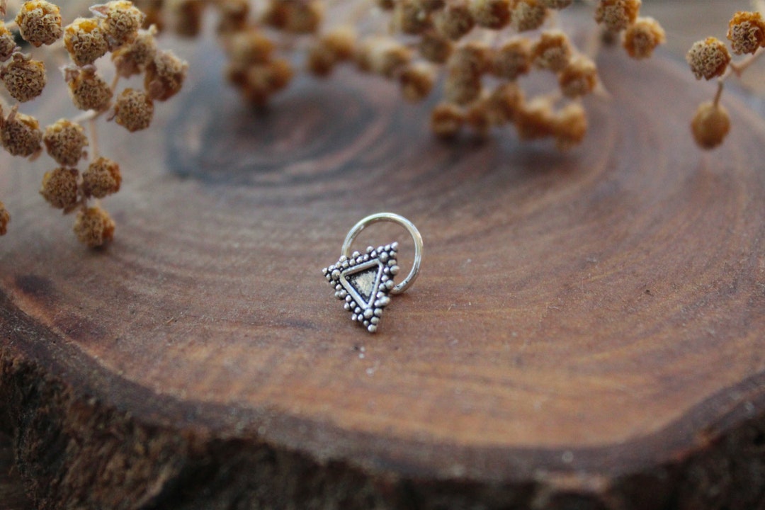 Ethnic Indian Nose Stud | Tribal Nose Stud | Triangle Dotted Nose Stud ...