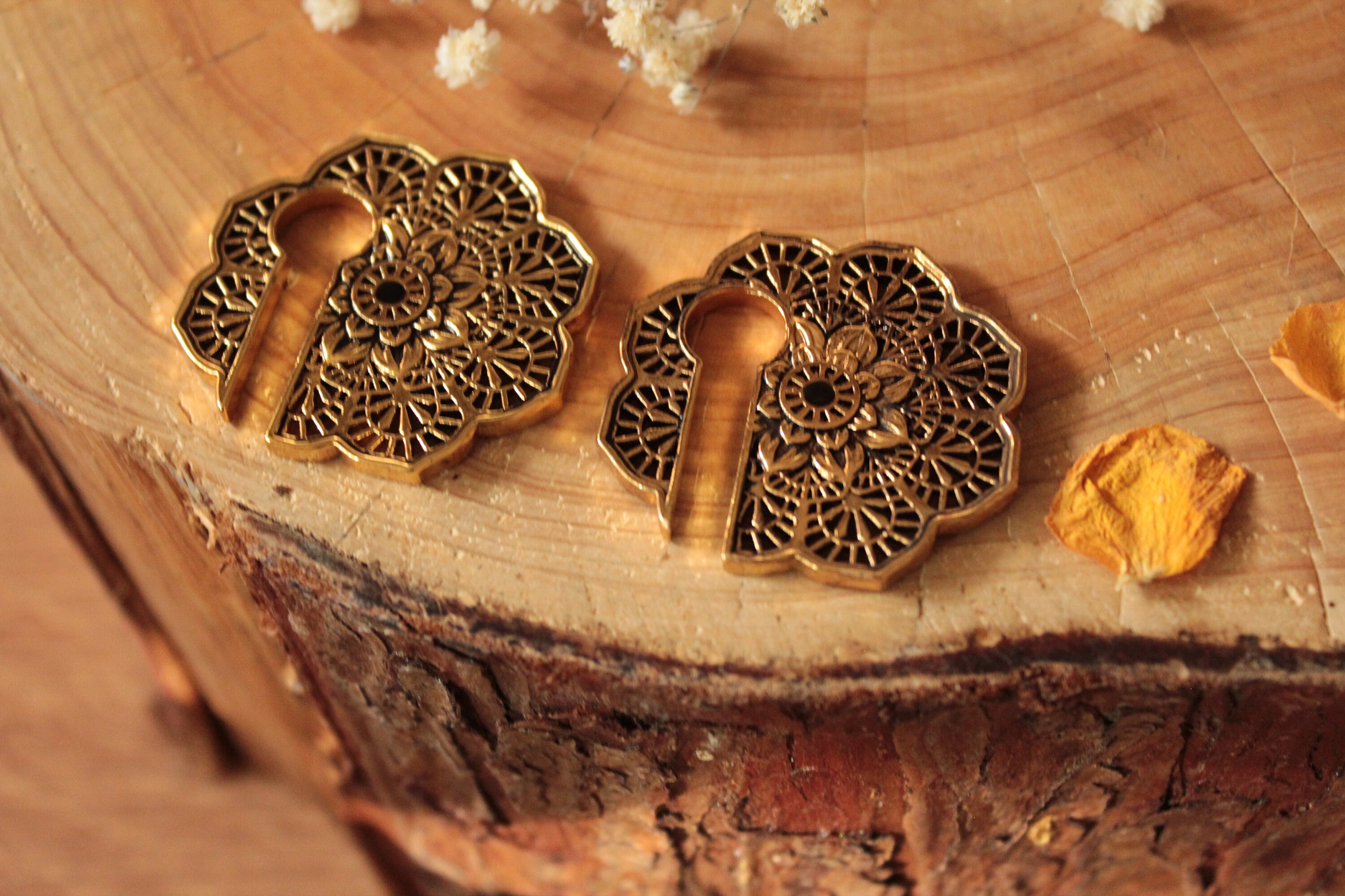 Mandala Keyhole Ear Weights 8mm Ear Hangers Gauges - Etsy UK