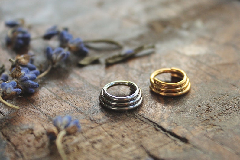 Layered Septum Ring Triple Tier Stacked Septum Clicker - Etsy