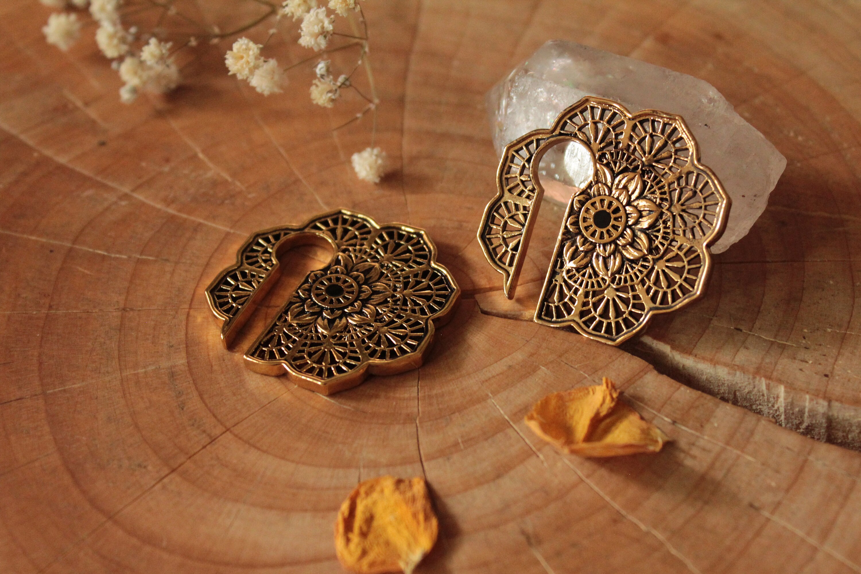 Mandala Keyhole Ear Weights 8mm Ear Hangers Gauges - Etsy UK