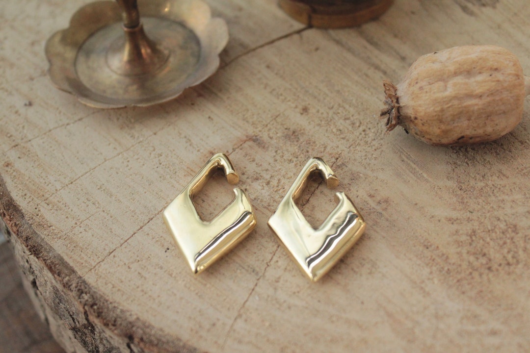 Tribal Ear Weights | Prism Ear Weights | Golden Brass | Ear Gauges ...