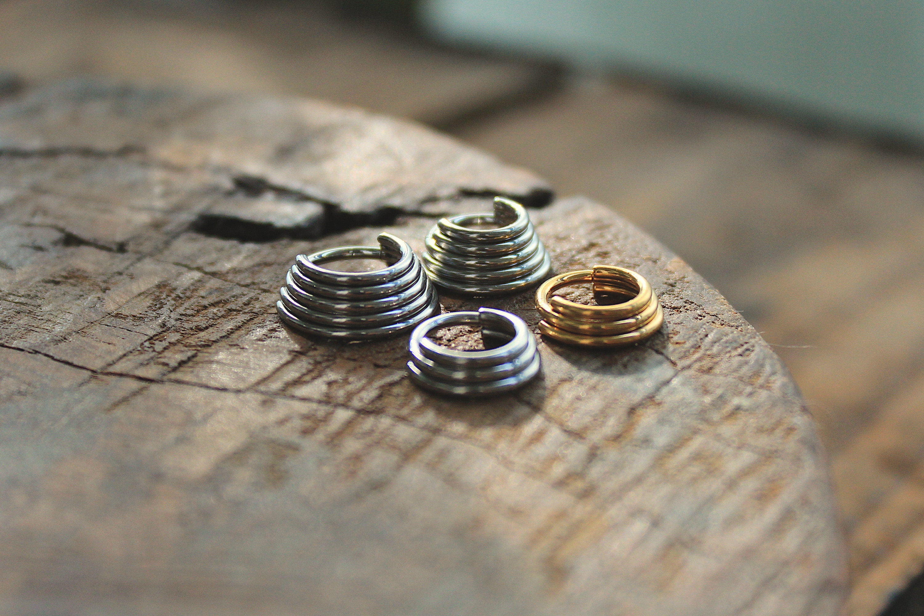 Layered Septum Ring | Triple Tier Stacked Septum Clicker | Tribal Nose ...