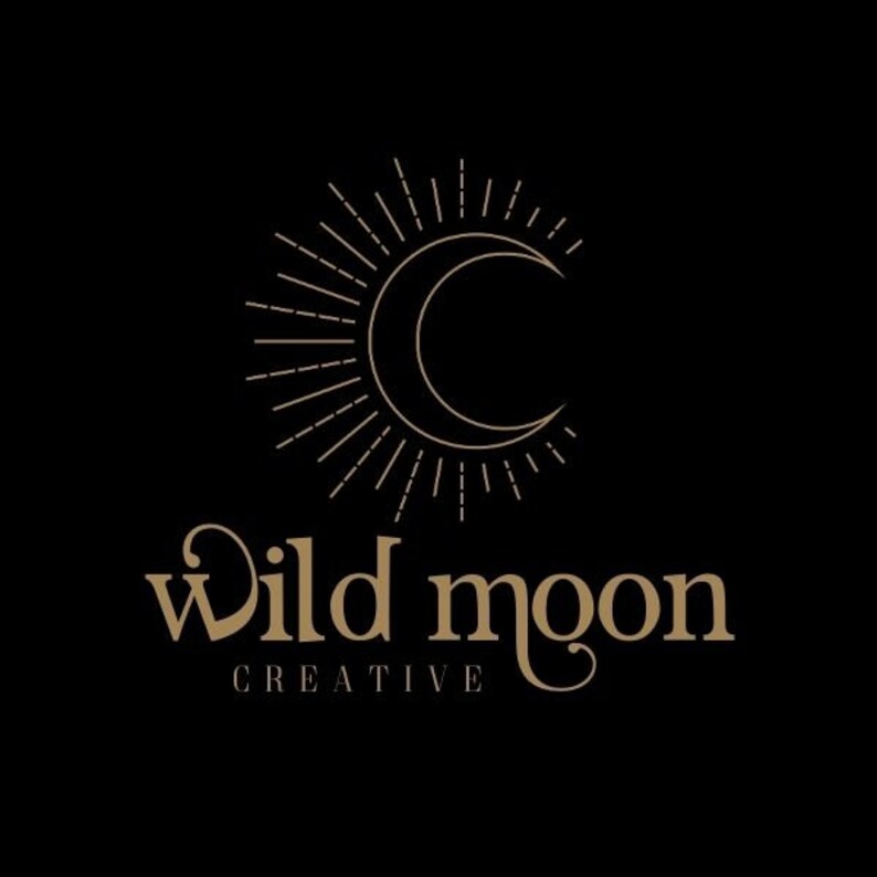 Celestial Logo, Boho Logo, Moon Logo - Etsy