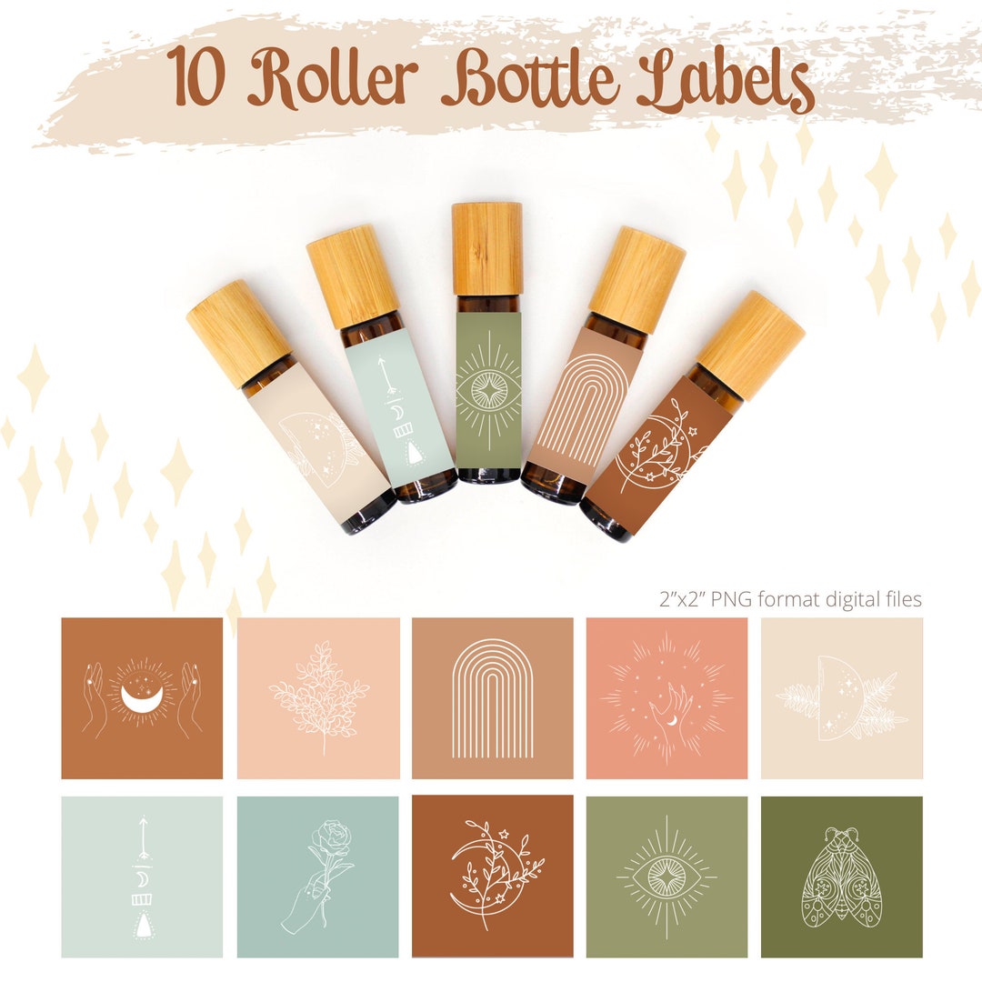 Boho Essential Oil Labels, Essential Oil Roller Labels, Printable ...