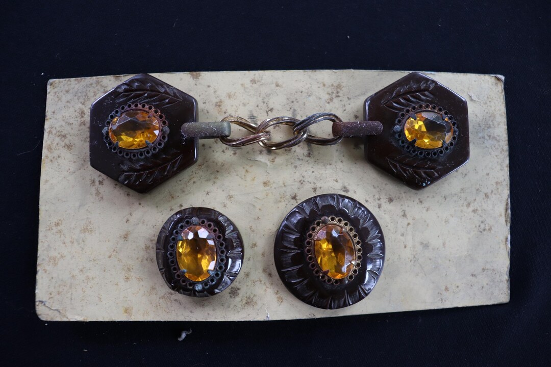 Antique Edwardian Deadstock Cloak Clasp and Buttons - Etsy