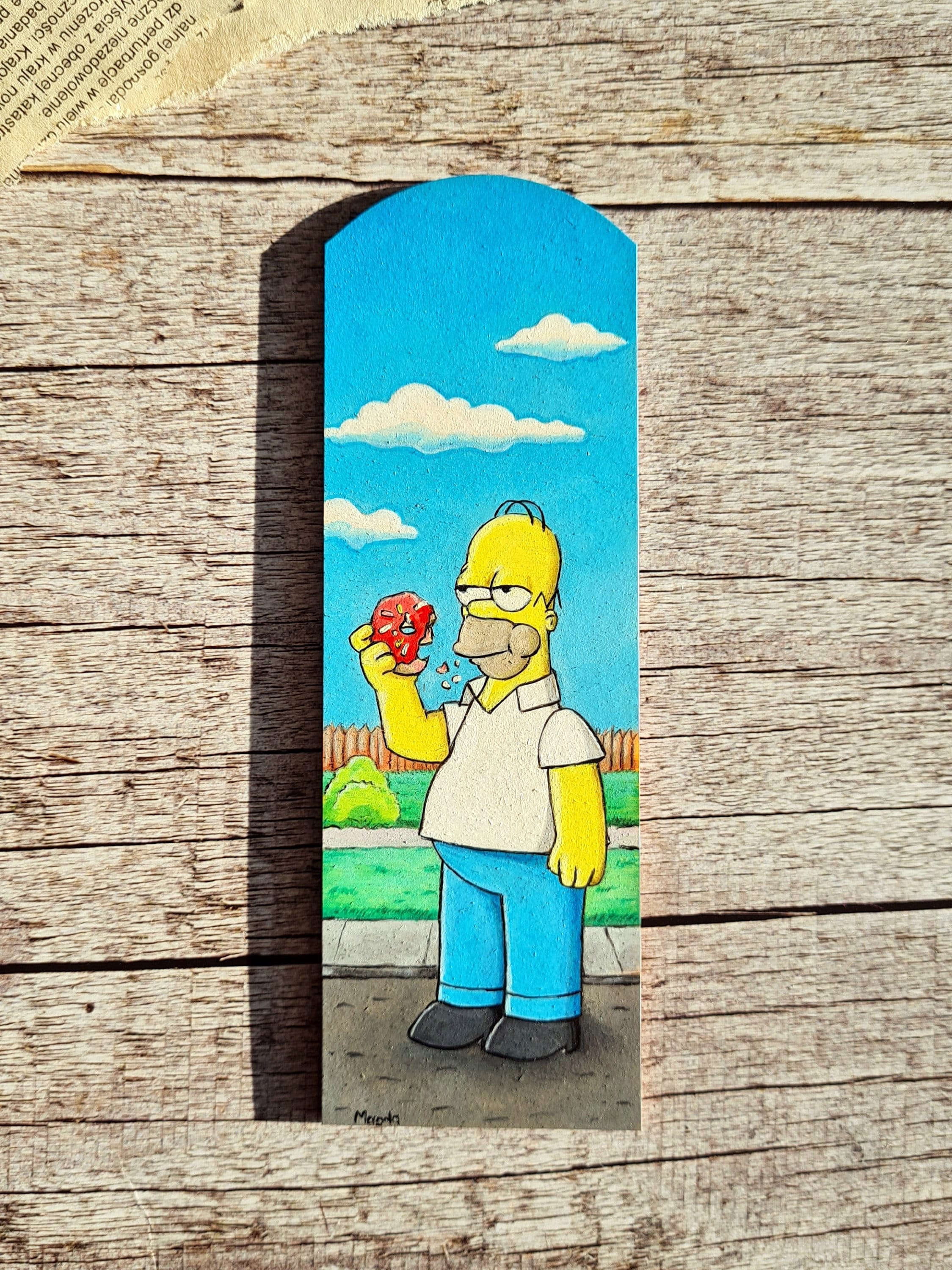 Homer Simpson, the Simpsons, Bookmark, Hand-painted, - Etsy