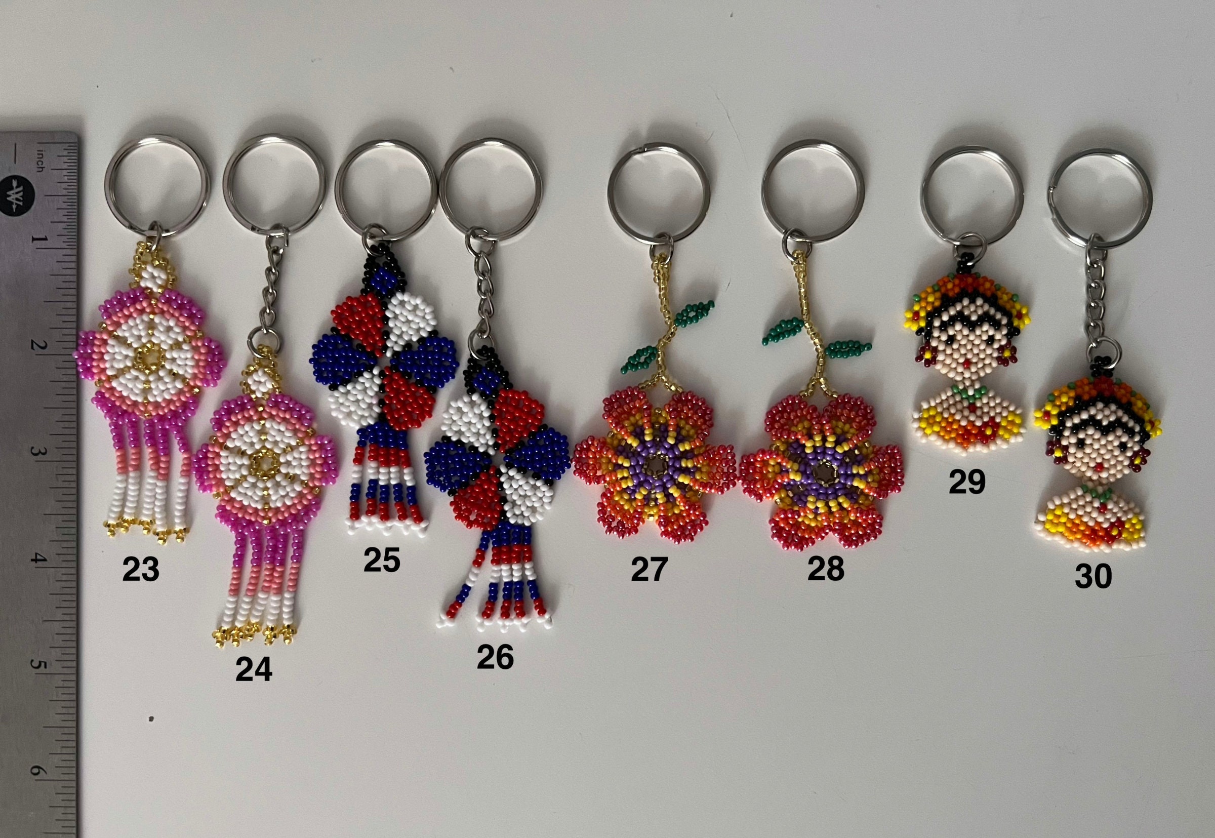 Mexican Huichol Keychains - Etsy