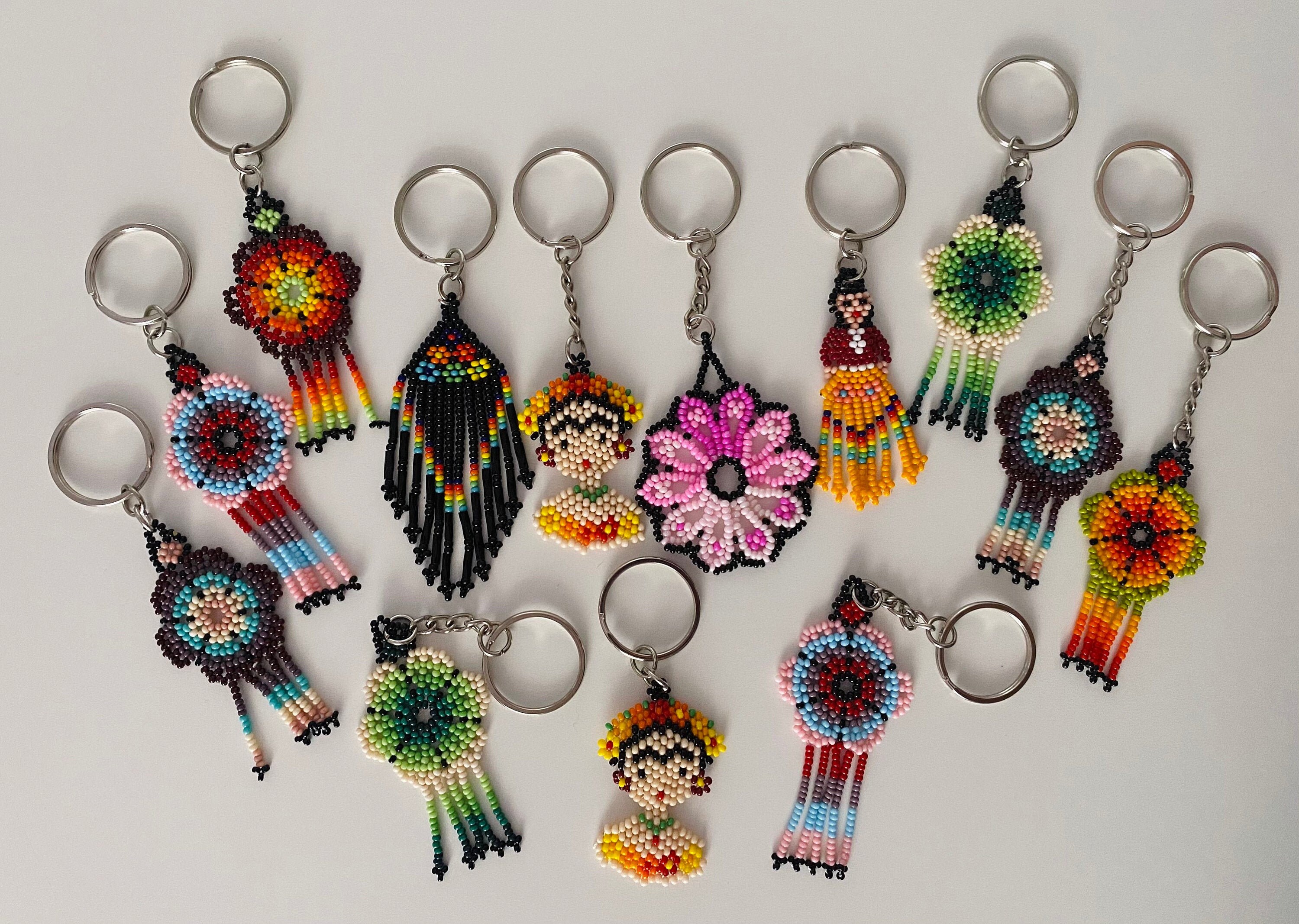 Mexican Huichol Keychains - Etsy