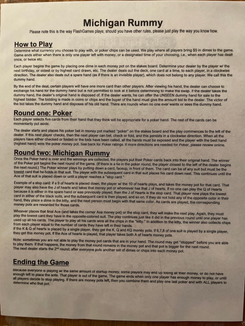 Michigan Rummy - Etsy